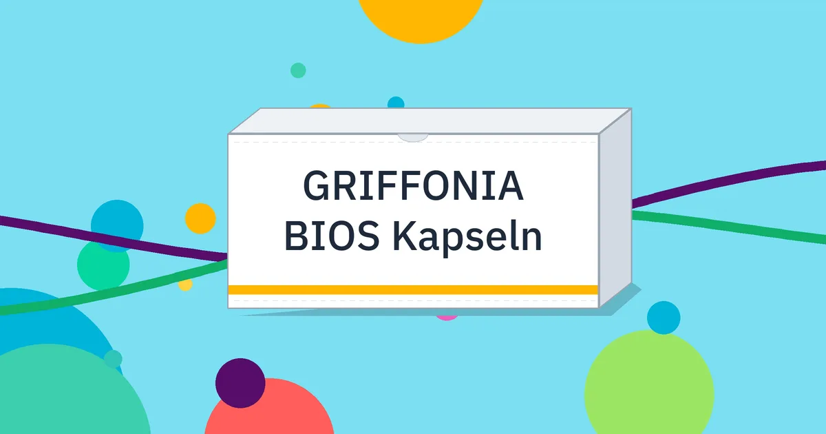 Symbolbild: Packung mit der Aufschrift GRIFFONIA BIOS Kapseln (PZN 09377752) – Verfügbarkeit und Bezug in Apotheken in Frankfurt am Main