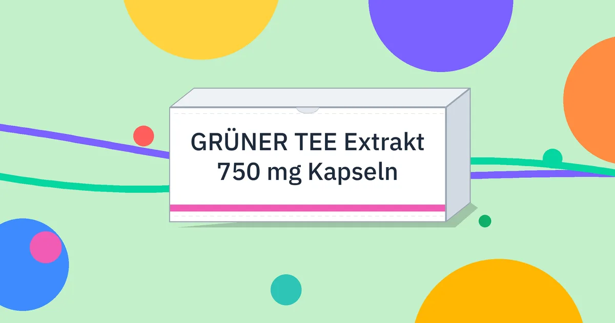 Symbolbild: Packung mit der Aufschrift GRÜNER TEE Extrakt 750 mg Kapseln (PZN 15616965) – Verfügbarkeit und Bezug in Apotheken in Frankfurt am Main