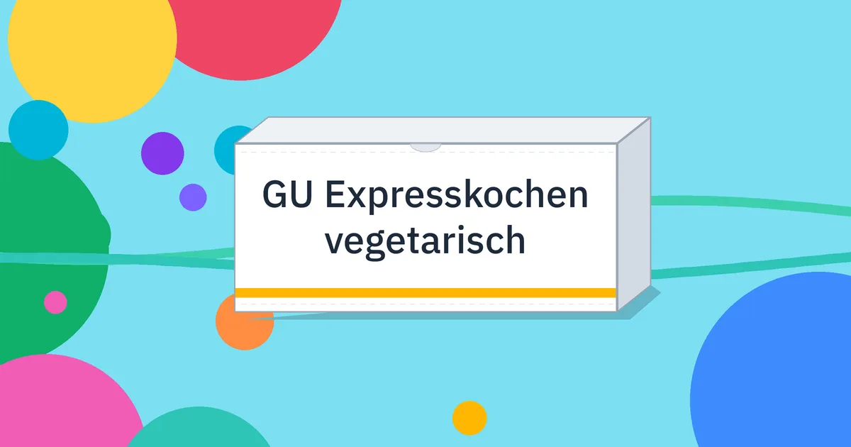 Symbolbild: Packung mit der Aufschrift GU Expresskochen vegetarisch (PZN 17963642) – Verfügbarkeit und Bezug in Apotheken in Frankfurt am Main