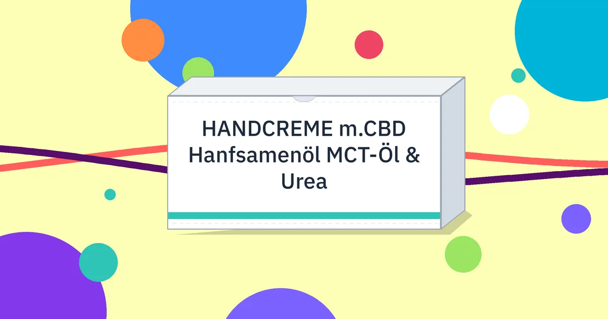 Symbolbild: Packung mit der Aufschrift HANDCREME m.CBD Hanfsamenöl MCT-Öl & Urea (PZN 17535449) – Verfügbarkeit und Bezug in Apotheken in Frankfurt am Main