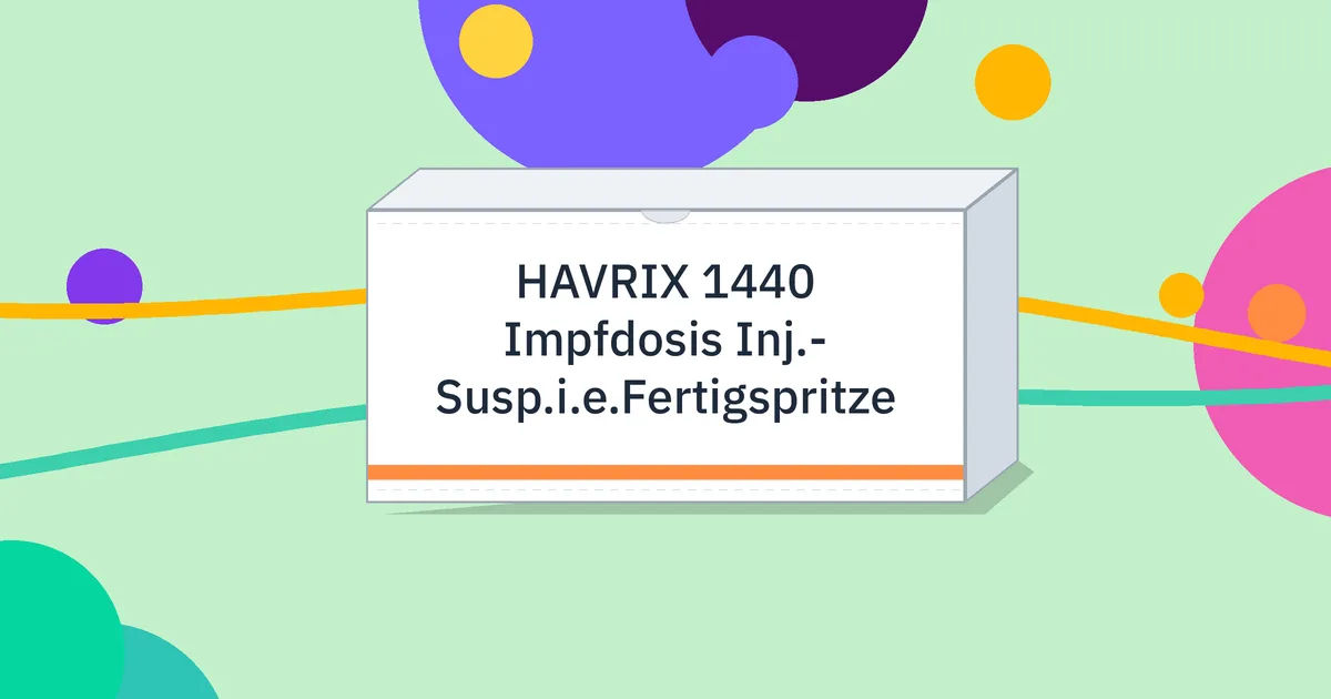 Symbolbild: Packung mit der Aufschrift HAVRIX 1440 Impfdosis Inj.-Susp.i.e.Fertigspritze (PZN 16735152) – Verfügbarkeit und Bezug in Apotheken in Frankfurt am Main