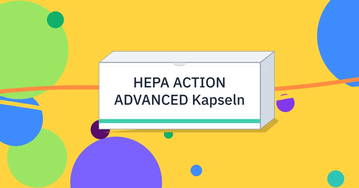 Symbolbild: Packung mit der Aufschrift HEPA ACTION ADVANCED Kapseln (PZN 16503536) – Verfügbarkeit und Bezug in Apotheken in Frankfurt am Main