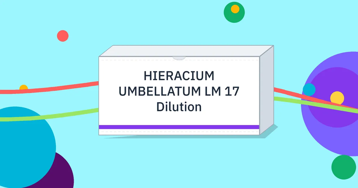 Symbolbild: Packung mit der Aufschrift HIERACIUM UMBELLATUM LM 17 Dilution (PZN 13553976) – Verfügbarkeit und Bezug in Apotheken in Frankfurt am Main
