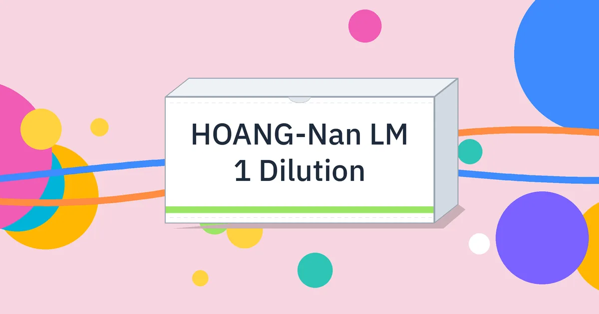 Symbolbild: Packung mit der Aufschrift HOANG-Nan LM 1 Dilution (PZN 12889131) – Verfügbarkeit und Bezug in Apotheken in Frankfurt am Main