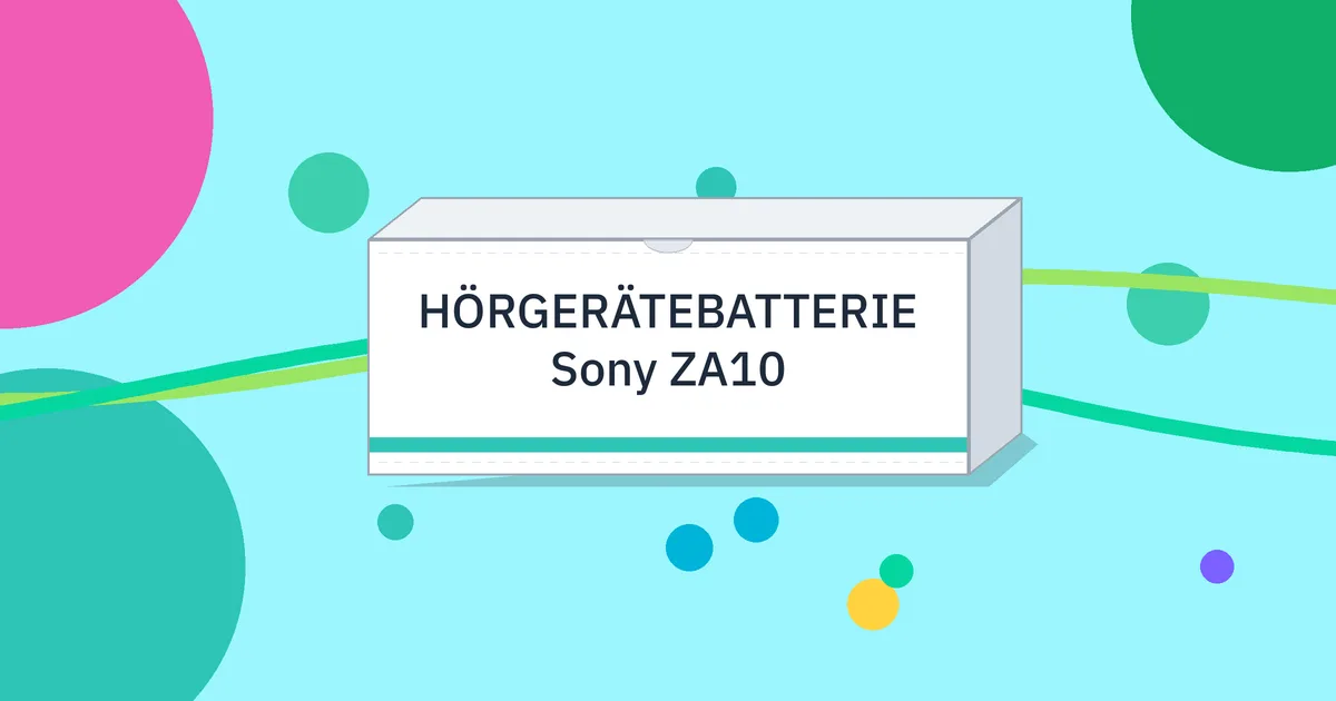Symbolbild: Packung mit der Aufschrift HÖRGERÄTEBATTERIE Sony ZA10 (PZN 00300883) – Verfügbarkeit und Bezug in Apotheken in Frankfurt am Main