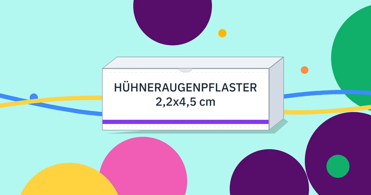 Symbolbild: Packung mit der Aufschrift HÜHNERAUGENPFLASTER 2,2x4,5 cm (PZN 15249047) – Verfügbarkeit und Bezug in Apotheken in Frankfurt am Main
