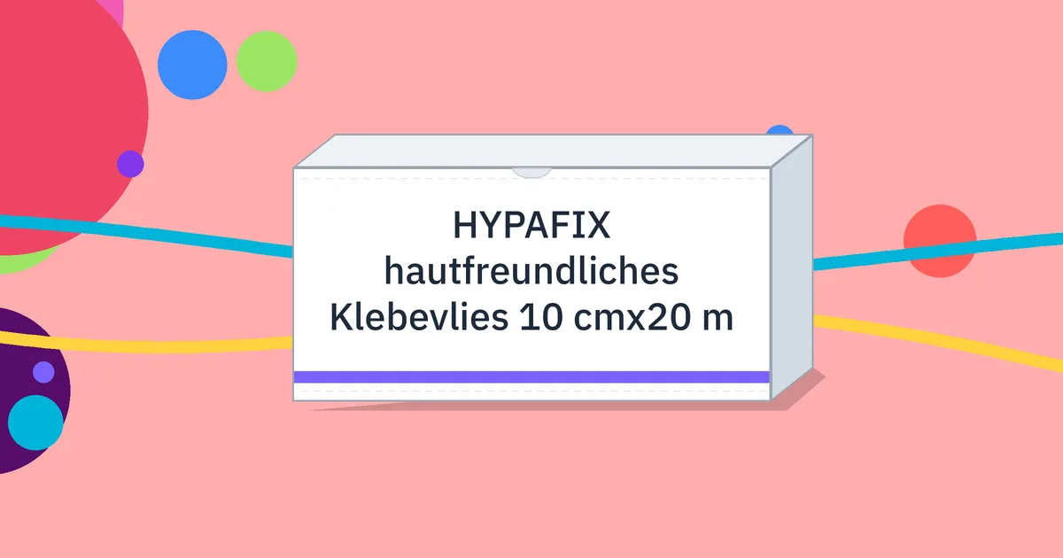 Symbolbild: Packung mit der Aufschrift HYPAFIX hautfreundliches Klebevlies 10 cmx20 m (PZN 19158838) – Verfügbarkeit und Bezug in Apotheken in Frankfurt am Main