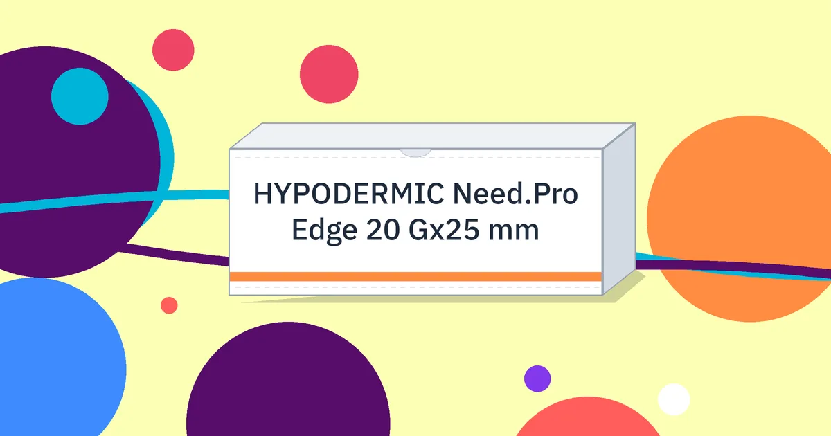 Symbolbild: Packung mit der Aufschrift HYPODERMIC Need.Pro Edge 20 Gx25 mm (PZN 06402900) – Verfügbarkeit und Bezug in Apotheken in Frankfurt am Main