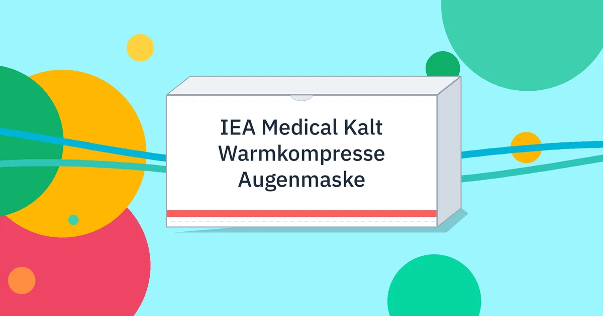 Symbolbild: Packung mit der Aufschrift IEA Medical Kalt Warmkompresse Augenmaske (PZN 18654819) – Verfügbarkeit und Bezug in Apotheken in Frankfurt am Main