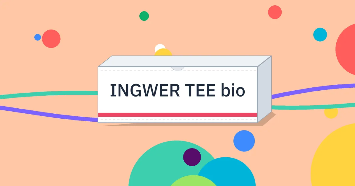 Symbolbild: Packung mit der Aufschrift INGWER TEE bio (PZN 01815193) – Verfügbarkeit und Bezug in Apotheken in Frankfurt am Main