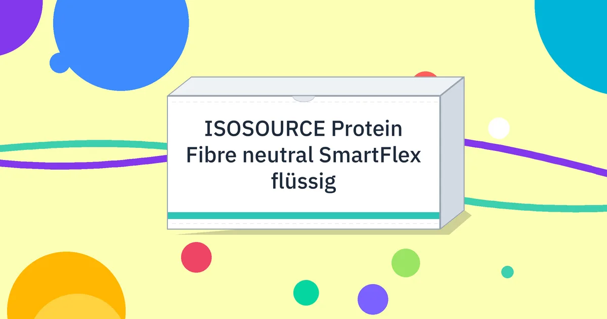 Symbolbild: Packung mit der Aufschrift ISOSOURCE Protein Fibre neutral SmartFlex flüssig (PZN 07756008) – Verfügbarkeit und Bezug in Apotheken in Frankfurt am Main