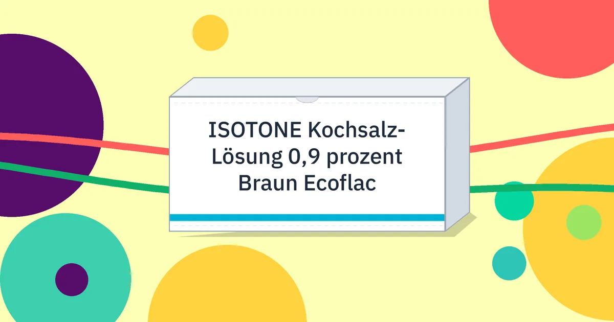 Symbolbild: Packung mit der Aufschrift ISOTONE Kochsalz-Lösung 0,9 prozent Braun Ecoflac (PZN 08609261) – Verfügbarkeit und Bezug in Apotheken in Frankfurt am Main