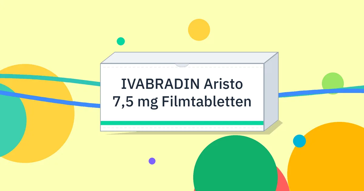 Symbolbild: Packung mit der Aufschrift IVABRADIN Aristo 7,5 mg Filmtabletten (PZN 13886206) – Verfügbarkeit und Bezug in Apotheken in Frankfurt am Main