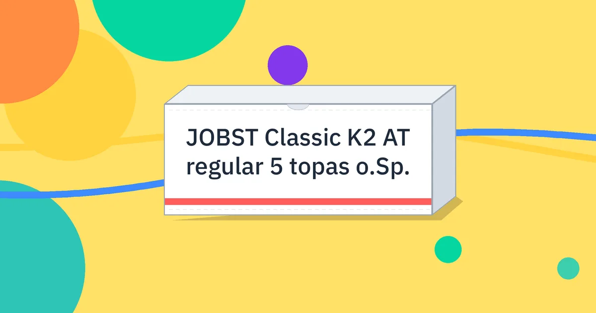 Symbolbild: Packung mit der Aufschrift JOBST Classic K2 AT regular 5 topas o.Sp. (PZN 13069192) – Verfügbarkeit und Bezug in Apotheken in Frankfurt am Main