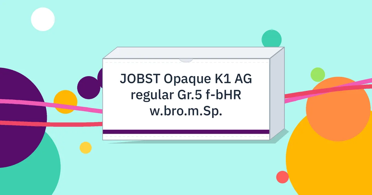 Symbolbild: Packung mit der Aufschrift JOBST Opaque K1 AG regular Gr.5 f-bHR w.bro.m.Sp. (PZN 13090861) – Verfügbarkeit und Bezug in Apotheken in Frankfurt am Main
