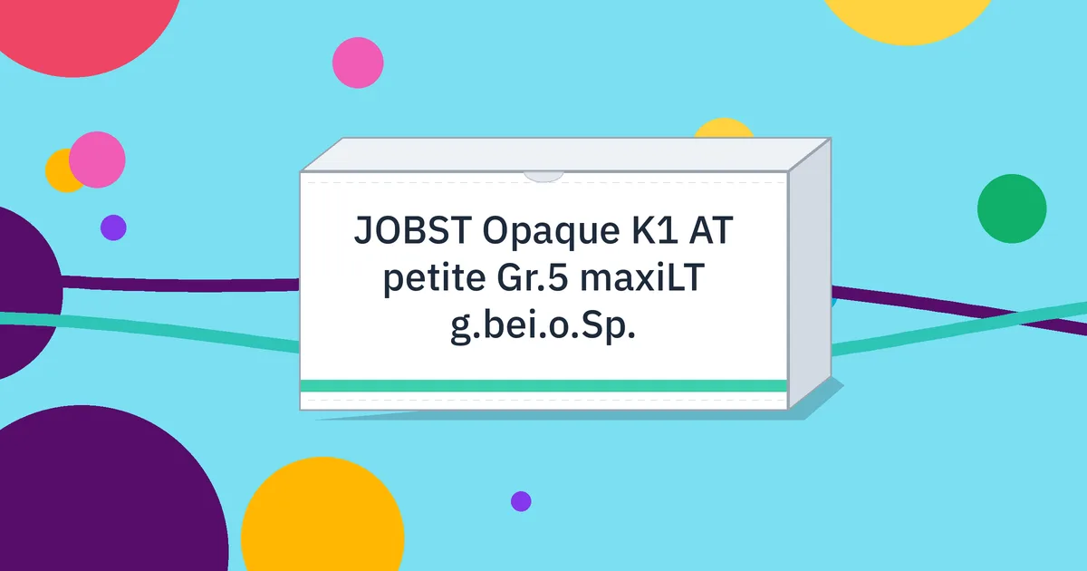 Symbolbild: Packung mit der Aufschrift JOBST Opaque K1 AT petite Gr.5 maxiLT g.bei.o.Sp. (PZN 16276247) – Verfügbarkeit und Bezug in Apotheken in Frankfurt am Main