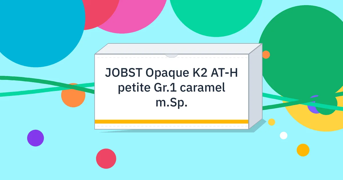 Symbolbild: Packung mit der Aufschrift JOBST Opaque K2 AT-H petite Gr.1 caramel m.Sp. (PZN 13117873) – Verfügbarkeit und Bezug in Apotheken in Frankfurt am Main