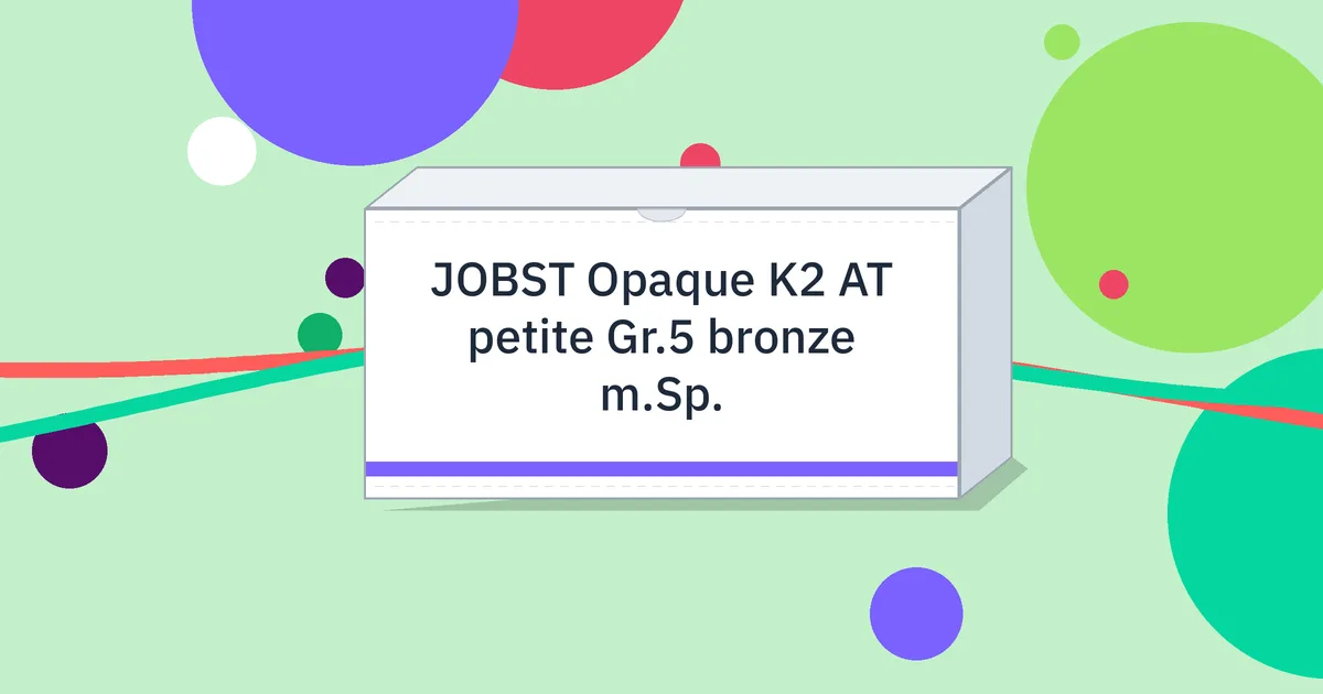 Symbolbild: Packung mit der Aufschrift JOBST Opaque K2 AT petite Gr.5 bronze m.Sp. (PZN 13119412) – Verfügbarkeit und Bezug in Apotheken in Frankfurt am Main