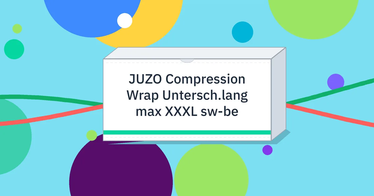 Symbolbild: Packung mit der Aufschrift JUZO Compression Wrap Untersch.lang max XXXL sw-be (PZN 14175217) – Verfügbarkeit und Bezug in Apotheken in Frankfurt am Main