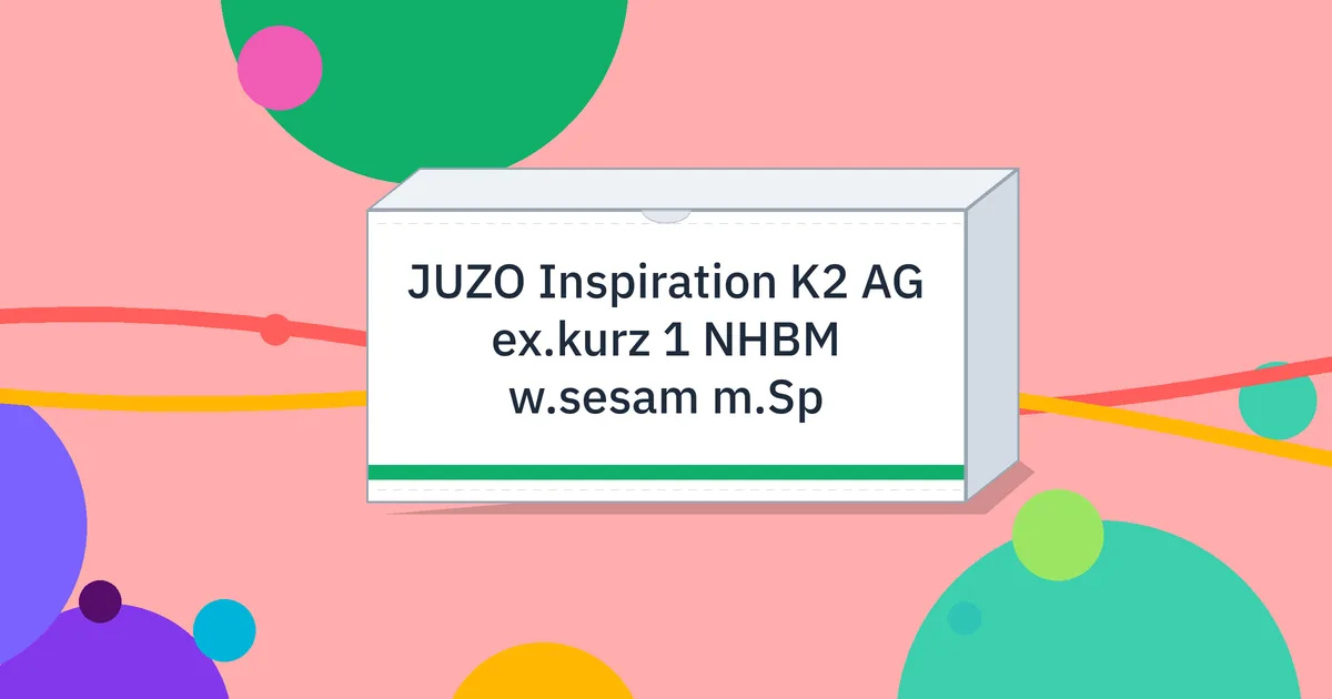 Symbolbild: Packung mit der Aufschrift JUZO Inspiration K2 AG ex.kurz 1 NHBM w.sesam m.Sp (PZN 14924222) – Verfügbarkeit und Bezug in Apotheken in Frankfurt am Main