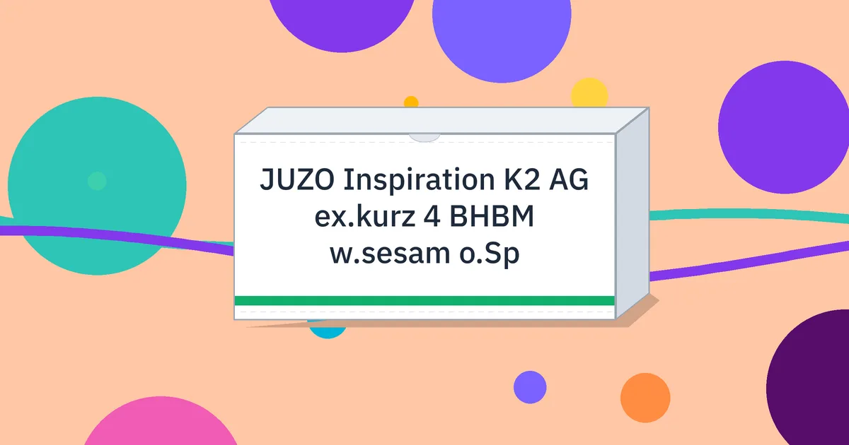 Symbolbild: Packung mit der Aufschrift JUZO Inspiration K2 AG ex.kurz 4 BHBM w.sesam o.Sp (PZN 14885887) – Verfügbarkeit und Bezug in Apotheken in Frankfurt am Main
