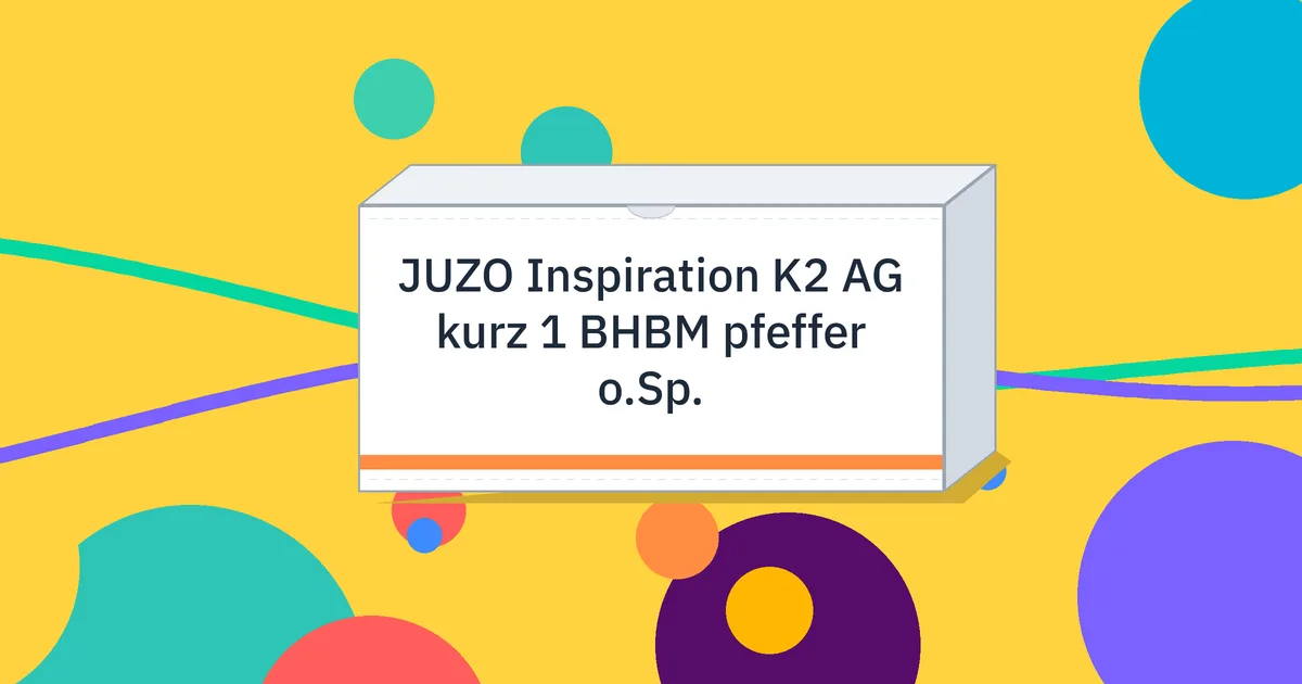 Symbolbild: Packung mit der Aufschrift JUZO Inspiration K2 AG kurz 1 BHBM pfeffer o.Sp. (PZN 14877132) – Verfügbarkeit und Bezug in Apotheken in Frankfurt am Main