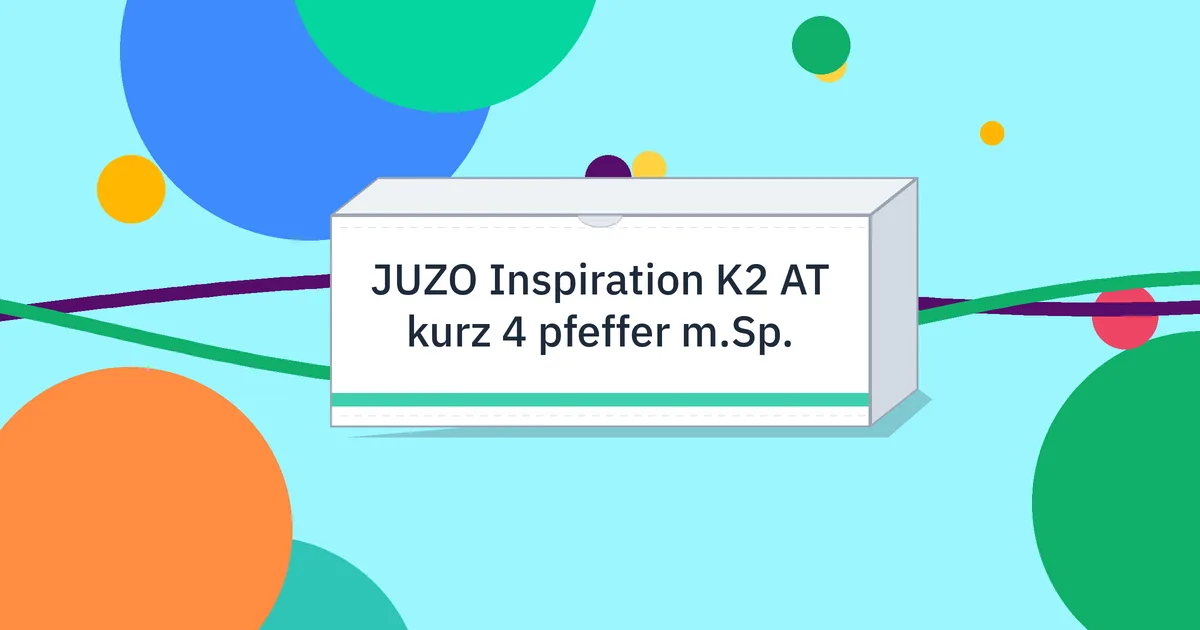 Symbolbild: Packung mit der Aufschrift JUZO Inspiration K2 AT kurz 4 pfeffer m.Sp. (PZN 14931363) – Verfügbarkeit und Bezug in Apotheken in Frankfurt am Main