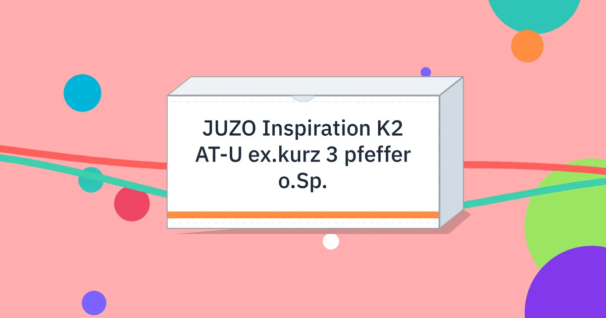 Symbolbild: Packung mit der Aufschrift JUZO Inspiration K2 AT-U ex.kurz 3 pfeffer o.Sp. (PZN 14930139) – Verfügbarkeit und Bezug in Apotheken in Frankfurt am Main