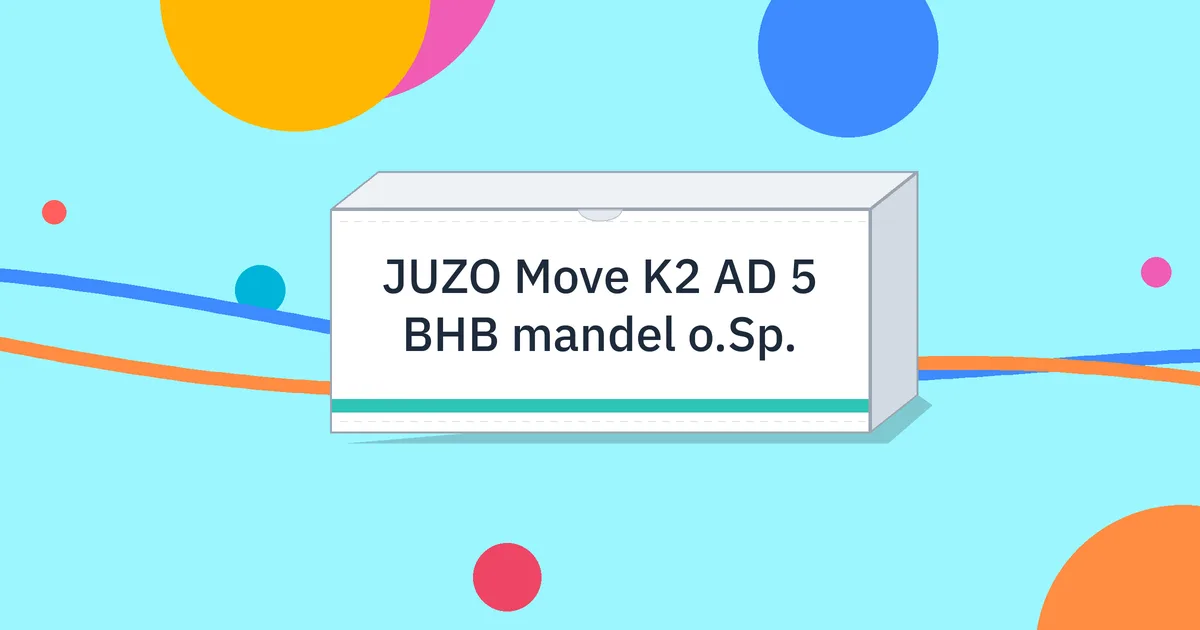 Symbolbild: Packung mit der Aufschrift JUZO Move K2 AD 5 BHB mandel o.Sp. (PZN 16341720) – Verfügbarkeit und Bezug in Apotheken in Frankfurt am Main