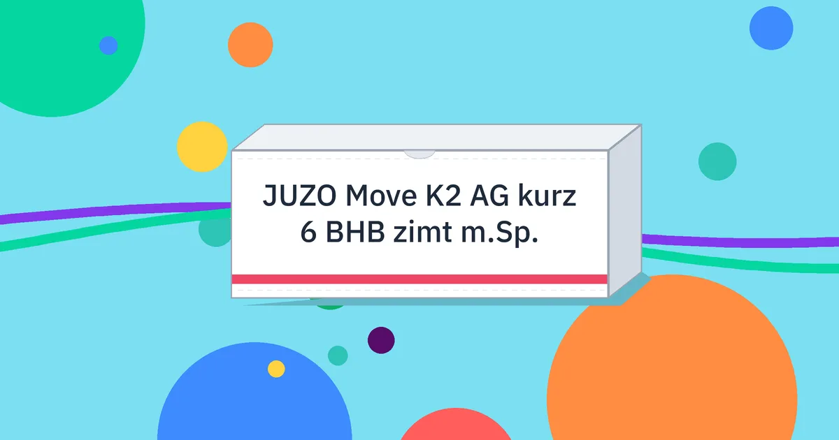 Symbolbild: Packung mit der Aufschrift JUZO Move K2 AG kurz 6 BHB zimt m.Sp. (PZN 18528196) – Verfügbarkeit und Bezug in Apotheken in Frankfurt am Main