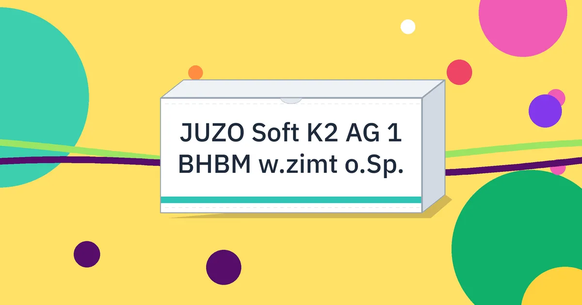 Symbolbild: Packung mit der Aufschrift JUZO Soft K2 AG 1 BHBM w.zimt o.Sp. (PZN 14868676) – Verfügbarkeit und Bezug in Apotheken in Frankfurt am Main