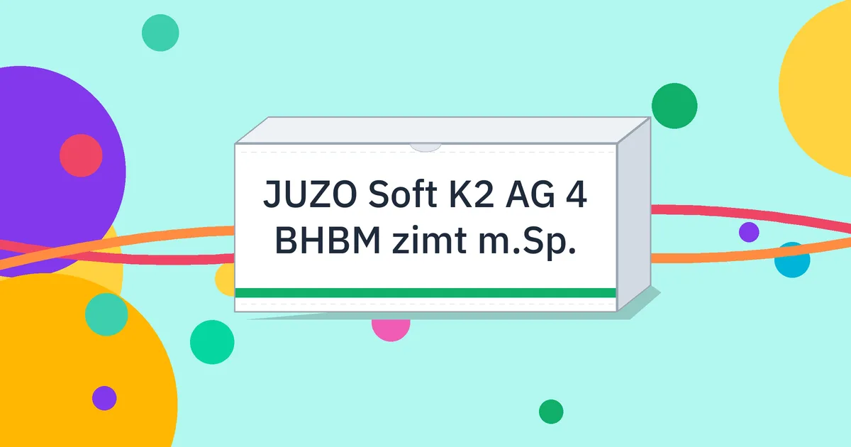 Symbolbild: Packung mit der Aufschrift JUZO Soft K2 AG 4 BHBM zimt m.Sp. (PZN 14858838) – Verfügbarkeit und Bezug in Apotheken in Frankfurt am Main