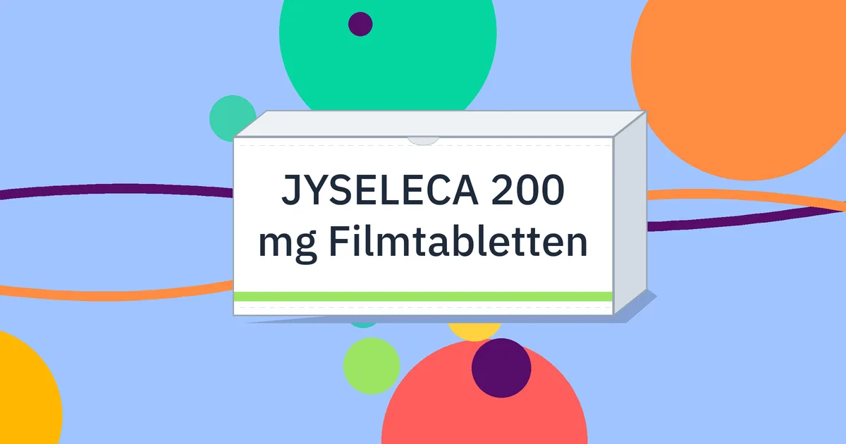 Symbolbild: Packung mit der Aufschrift JYSELECA 200 mg Filmtabletten (PZN 19334577) – Verfügbarkeit und Bezug in Apotheken in Frankfurt am Main