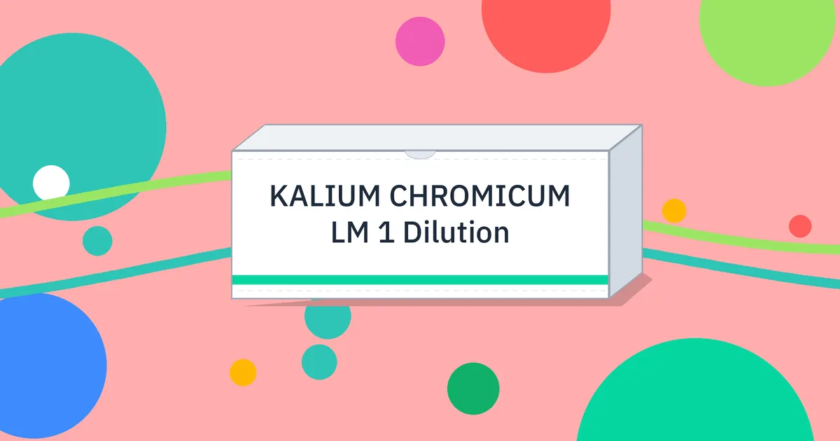 Symbolbild: Packung mit der Aufschrift KALIUM CHROMICUM LM 1 Dilution (PZN 12919056) – Verfügbarkeit und Bezug in Apotheken in Frankfurt am Main