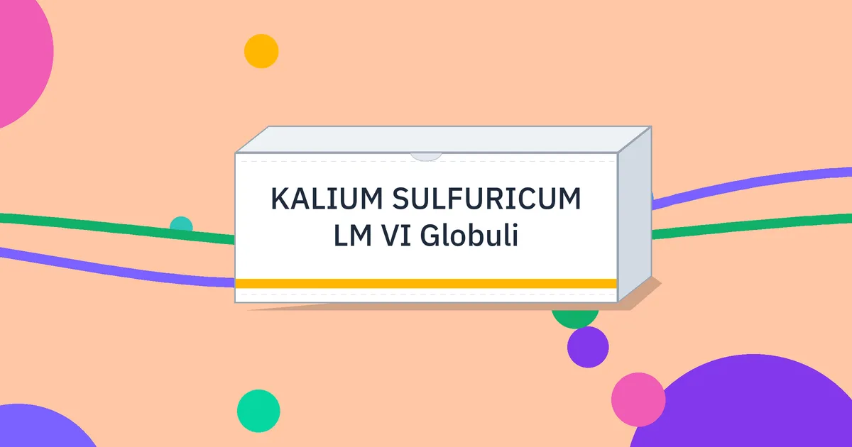 Symbolbild: Packung mit der Aufschrift KALIUM SULFURICUM LM VI Globuli (PZN 02659542) – Verfügbarkeit und Bezug in Apotheken in Frankfurt am Main