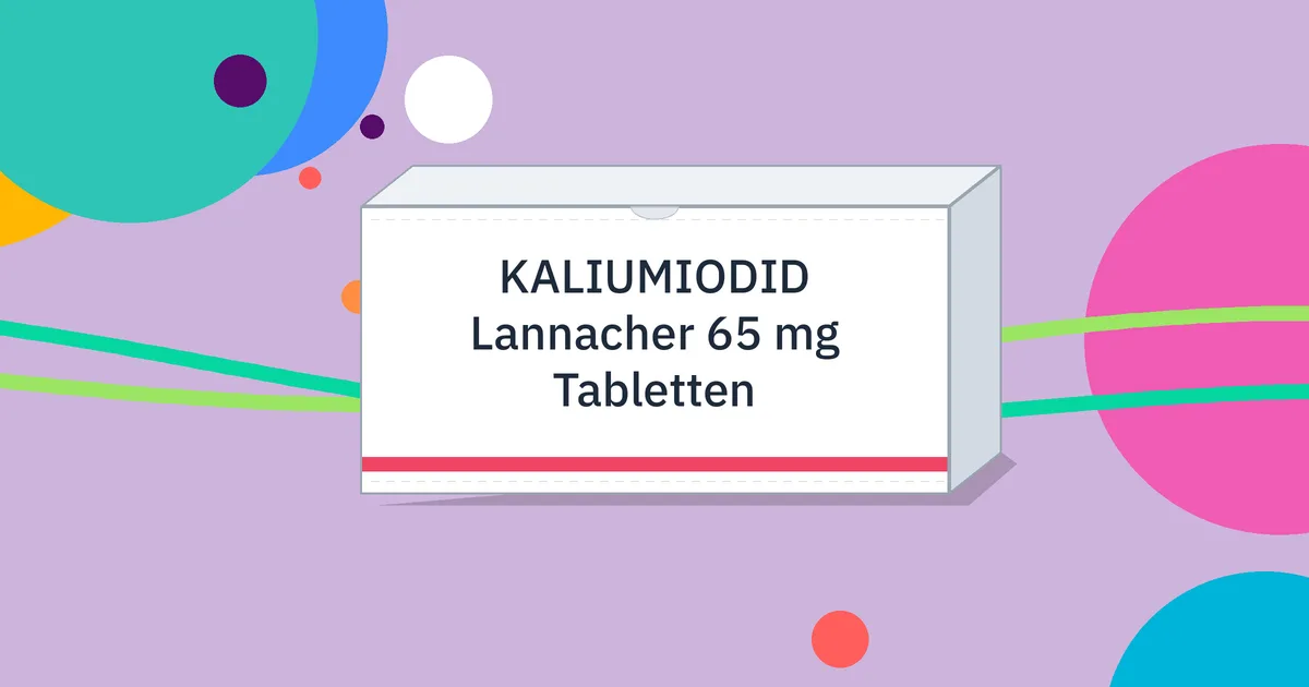 Symbolbild: Packung mit der Aufschrift KALIUMIODID Lannacher 65 mg Tabletten (PZN 05556222) – Verfügbarkeit und Bezug in Apotheken in Frankfurt am Main