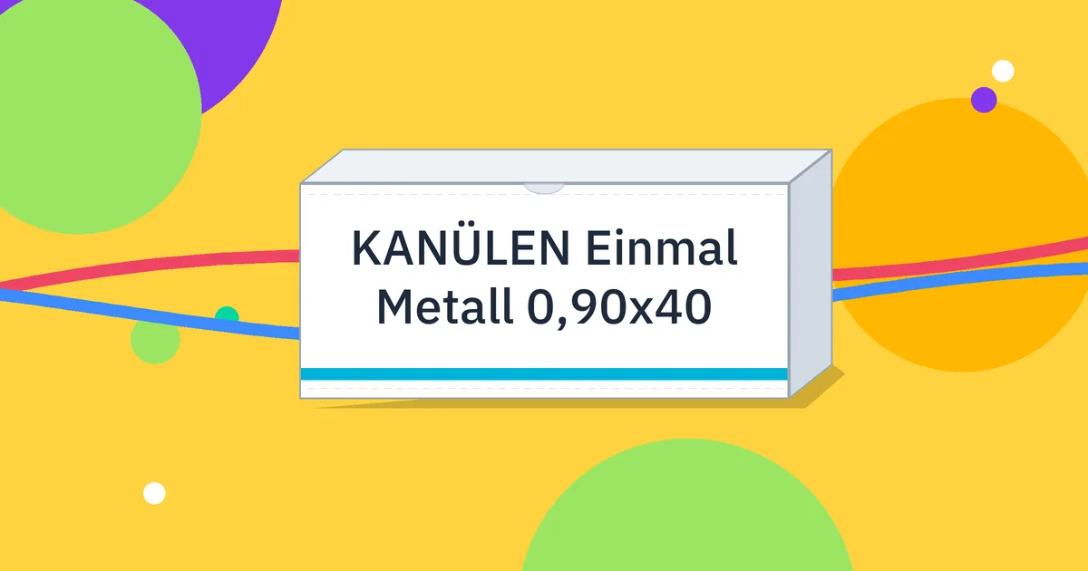 Symbolbild: Packung mit der Aufschrift KANÜLEN Einmal Metall 0,90x40 (PZN 01729252) – Verfügbarkeit und Bezug in Apotheken in Frankfurt am Main