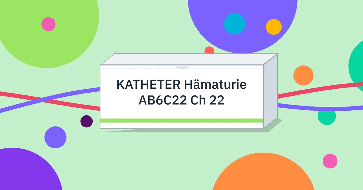 Symbolbild: Packung mit der Aufschrift KATHETER Hämaturie AB6C22 Ch 22 (PZN 00543717) – Verfügbarkeit und Bezug in Apotheken in Frankfurt am Main