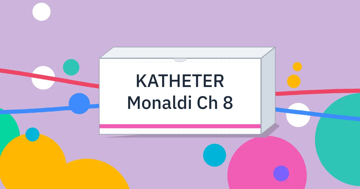 Symbolbild: Packung mit der Aufschrift KATHETER Monaldi Ch 8 (PZN 01730781) – Verfügbarkeit und Bezug in Apotheken in Frankfurt am Main