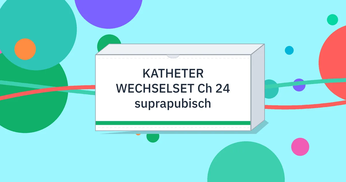Symbolbild: Packung mit der Aufschrift KATHETER WECHSELSET Ch 24 suprapubisch (PZN 01463251) – Verfügbarkeit und Bezug in Apotheken in Frankfurt am Main