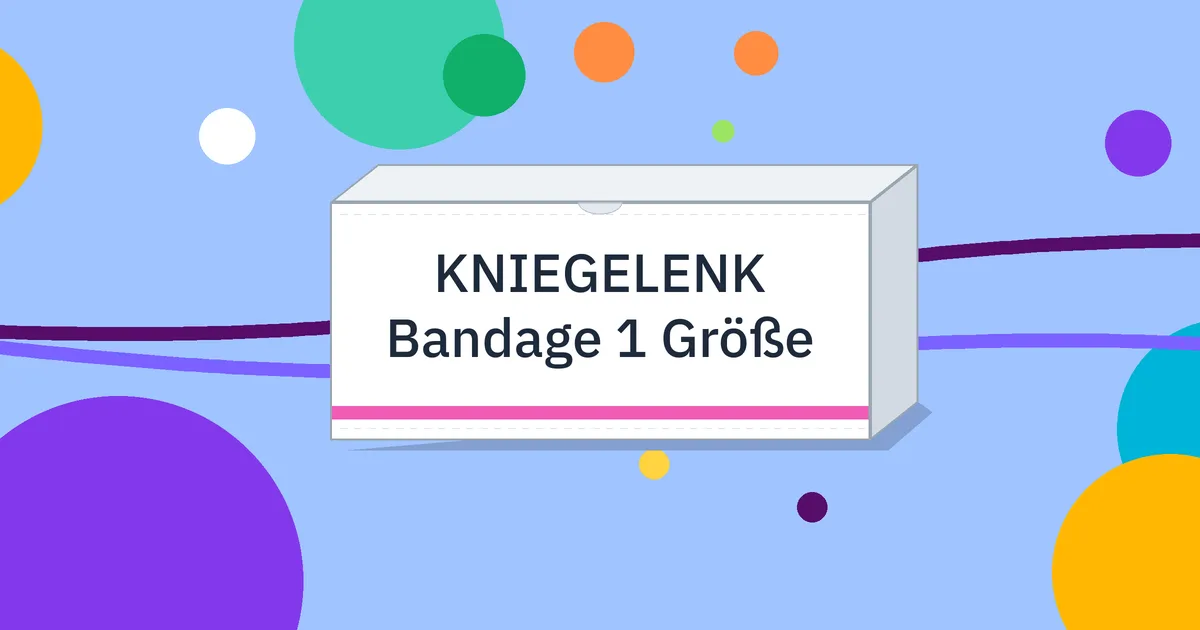 Symbolbild: Packung mit der Aufschrift KNIEGELENK Bandage 1 Größe (PZN 17313938) – Verfügbarkeit und Bezug in Apotheken in Frankfurt am Main