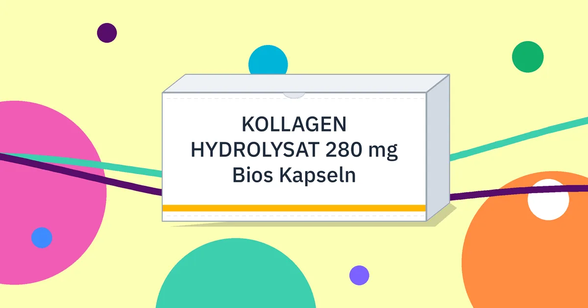 Symbolbild: Packung mit der Aufschrift KOLLAGEN HYDROLYSAT 280 mg Bios Kapseln (PZN 09324827) – Verfügbarkeit und Bezug in Apotheken in Frankfurt am Main