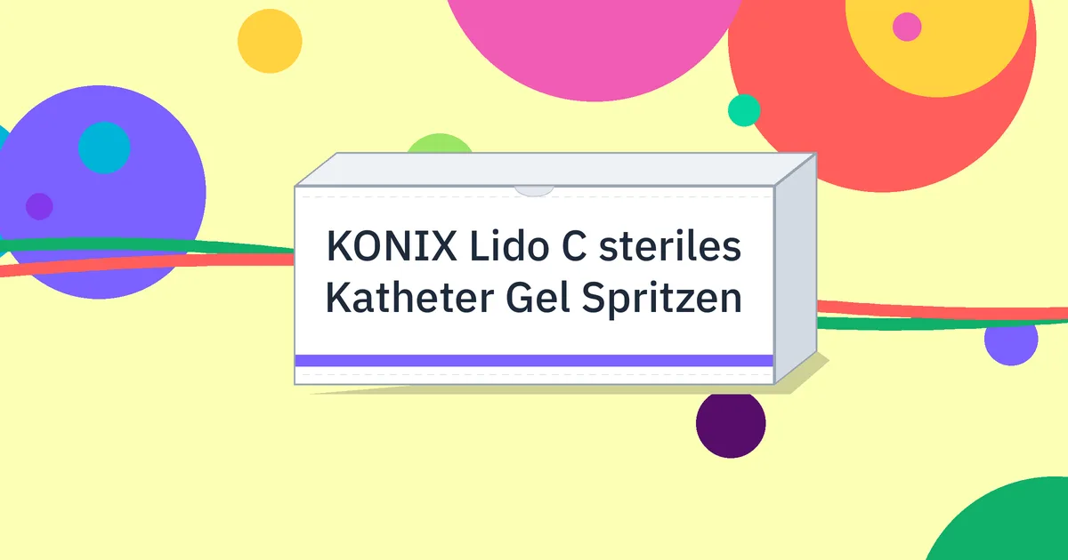 Symbolbild: Packung mit der Aufschrift KONIX Lido C steriles Katheter Gel Spritzen (PZN 19728566) – Verfügbarkeit und Bezug in Apotheken in Frankfurt am Main