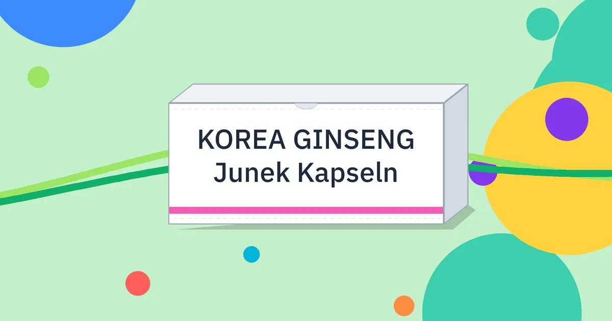Symbolbild: Packung mit der Aufschrift KOREA GINSENG Junek Kapseln (PZN 00283423) – Verfügbarkeit und Bezug in Apotheken in Frankfurt am Main