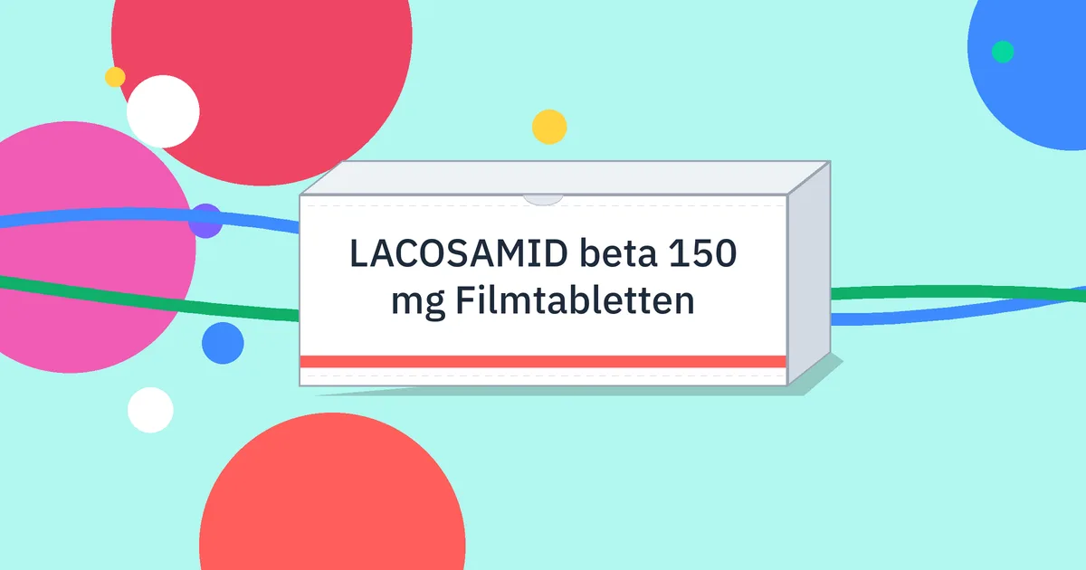 Symbolbild: Packung mit der Aufschrift LACOSAMID beta 150 mg Filmtabletten (PZN 17623047) – Verfügbarkeit und Bezug in Apotheken in Frankfurt am Main