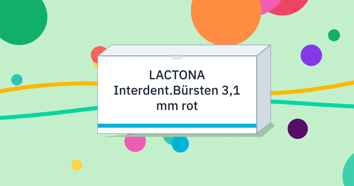Symbolbild: Packung mit der Aufschrift LACTONA Interdent.Bürsten 3,1 mm rot (PZN 07233919) – Verfügbarkeit und Bezug in Apotheken in Frankfurt am Main