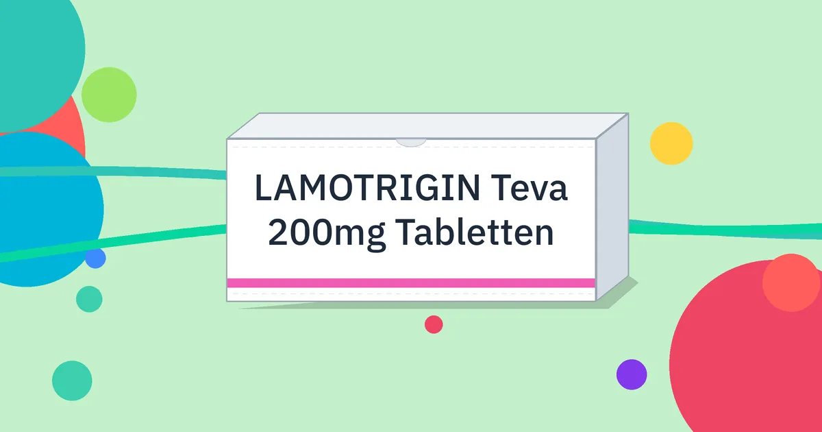 Symbolbild: Packung mit der Aufschrift LAMOTRIGIN Teva 200mg Tabletten (PZN 00081056) – Verfügbarkeit und Bezug in Apotheken in Frankfurt am Main