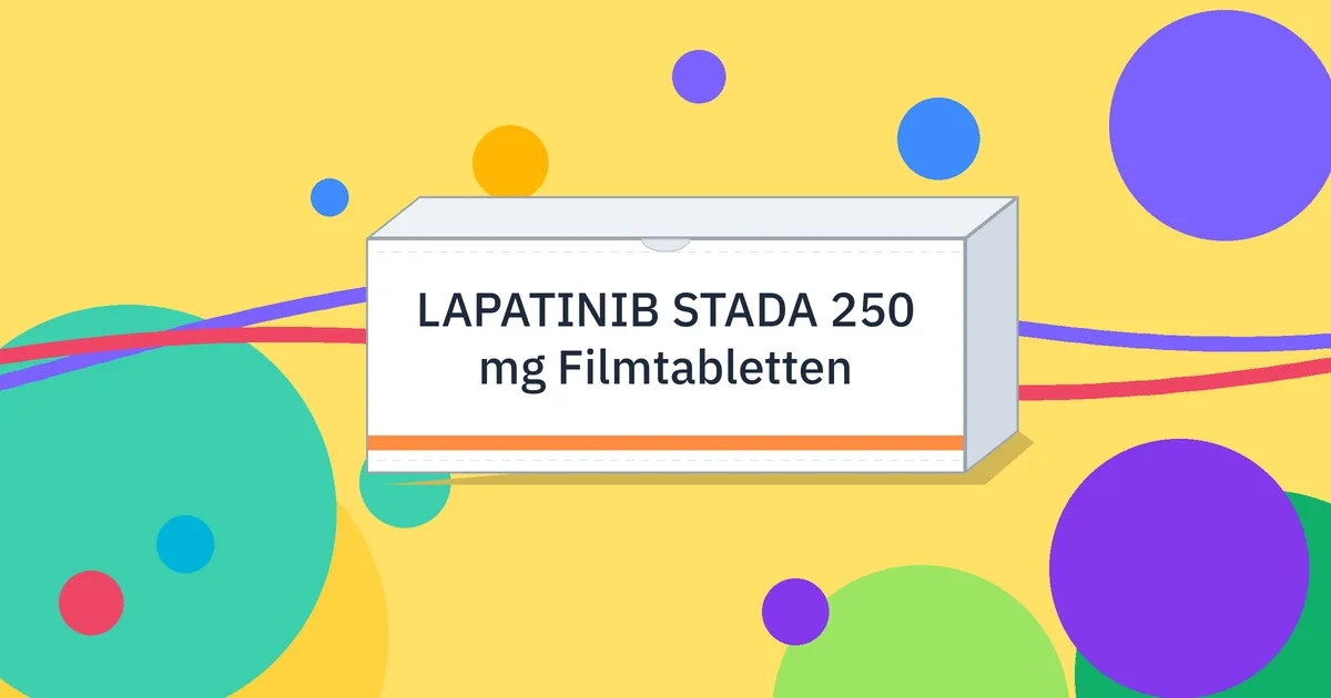 Symbolbild: Packung mit der Aufschrift LAPATINIB STADA 250 mg Filmtabletten (PZN 18036493) – Verfügbarkeit und Bezug in Apotheken in Frankfurt am Main