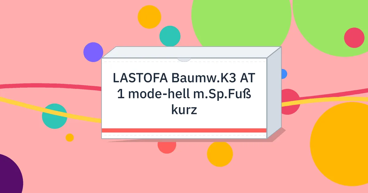 Symbolbild: Packung mit der Aufschrift LASTOFA Baumw.K3 AT 1 mode-hell m.Sp.Fuß kurz (PZN 01957786) – Verfügbarkeit und Bezug in Apotheken in Frankfurt am Main