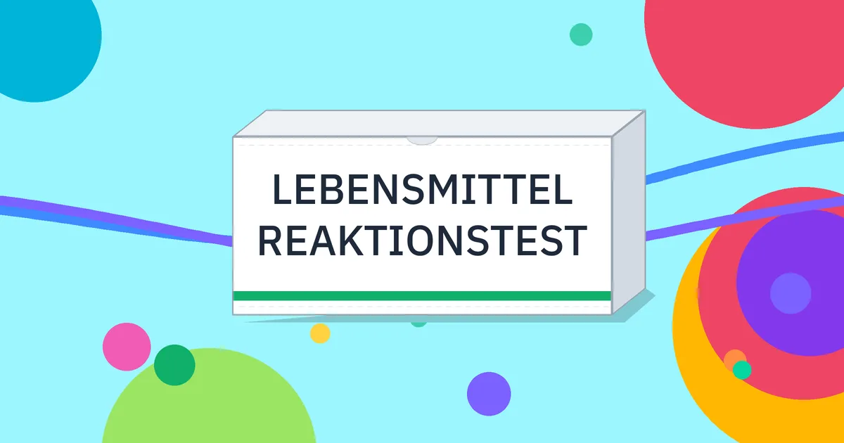 Symbolbild: Packung mit der Aufschrift LEBENSMITTEL REAKTIONSTEST (PZN 11709606) – Verfügbarkeit und Bezug in Apotheken in Frankfurt am Main